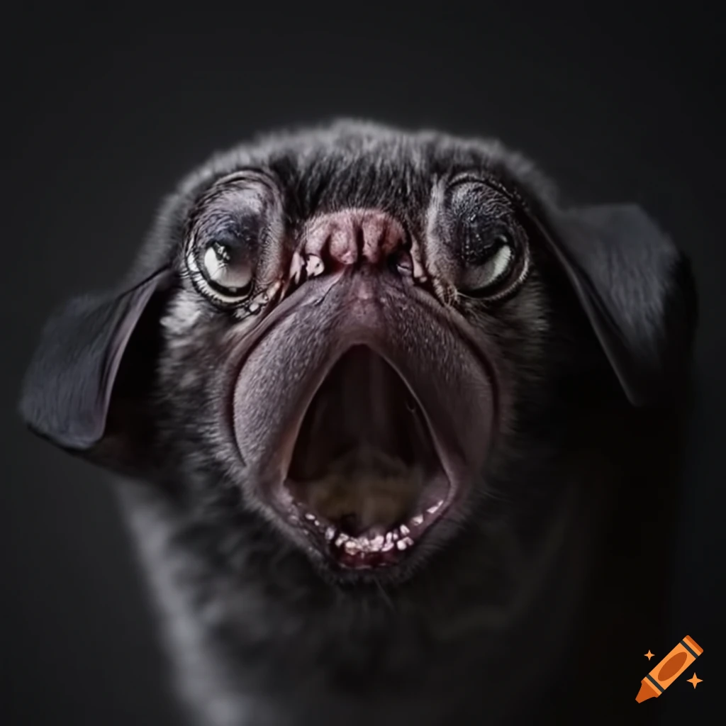 Image of a cute pug bat hybrid on Craiyon