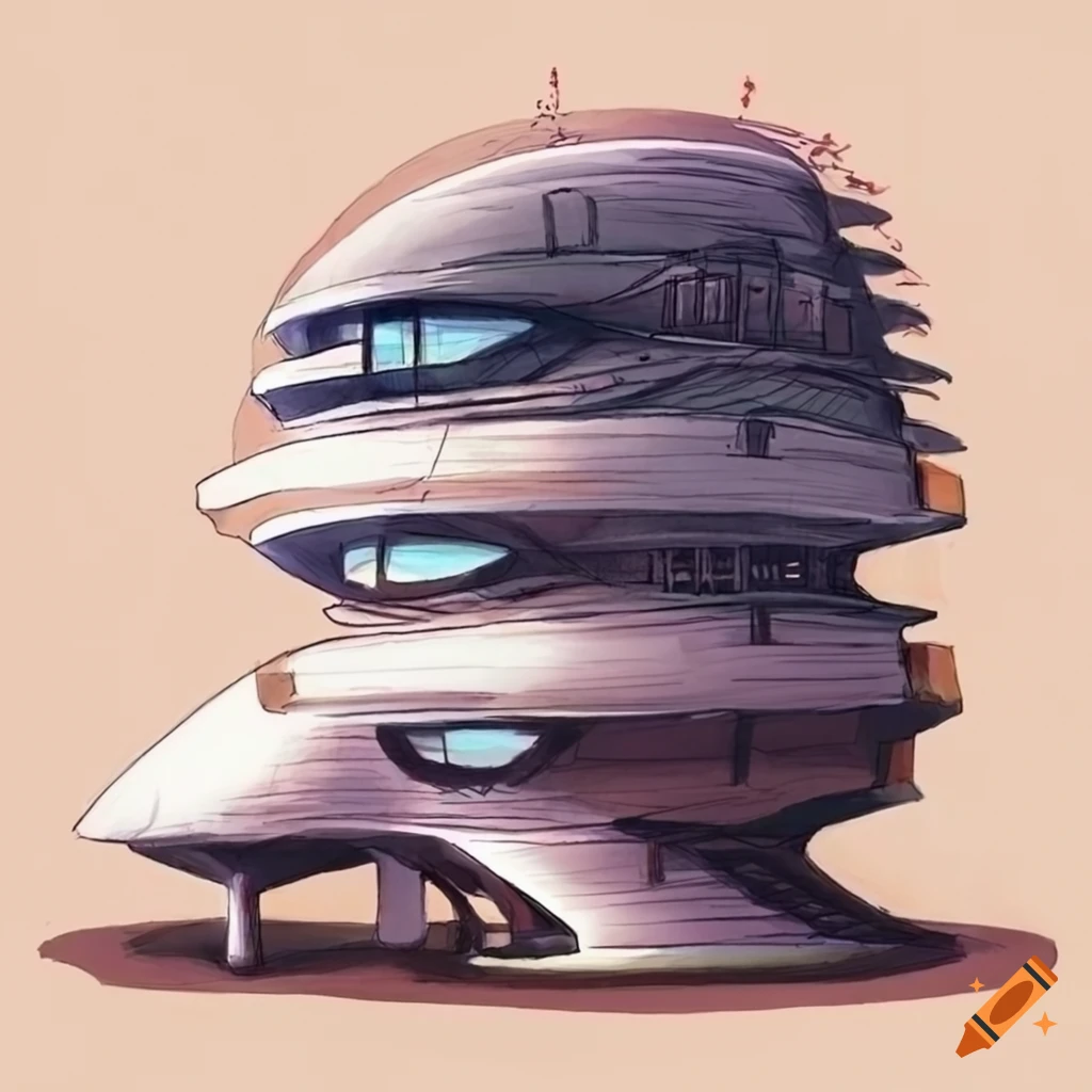 Concept drawing of a futuristic house