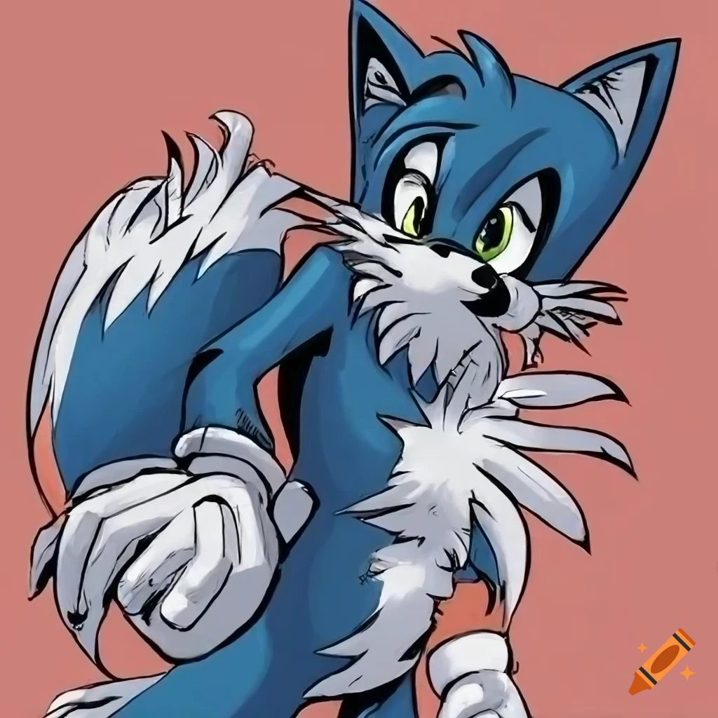 Artwork of a blue fox in idw comics style on Craiyon