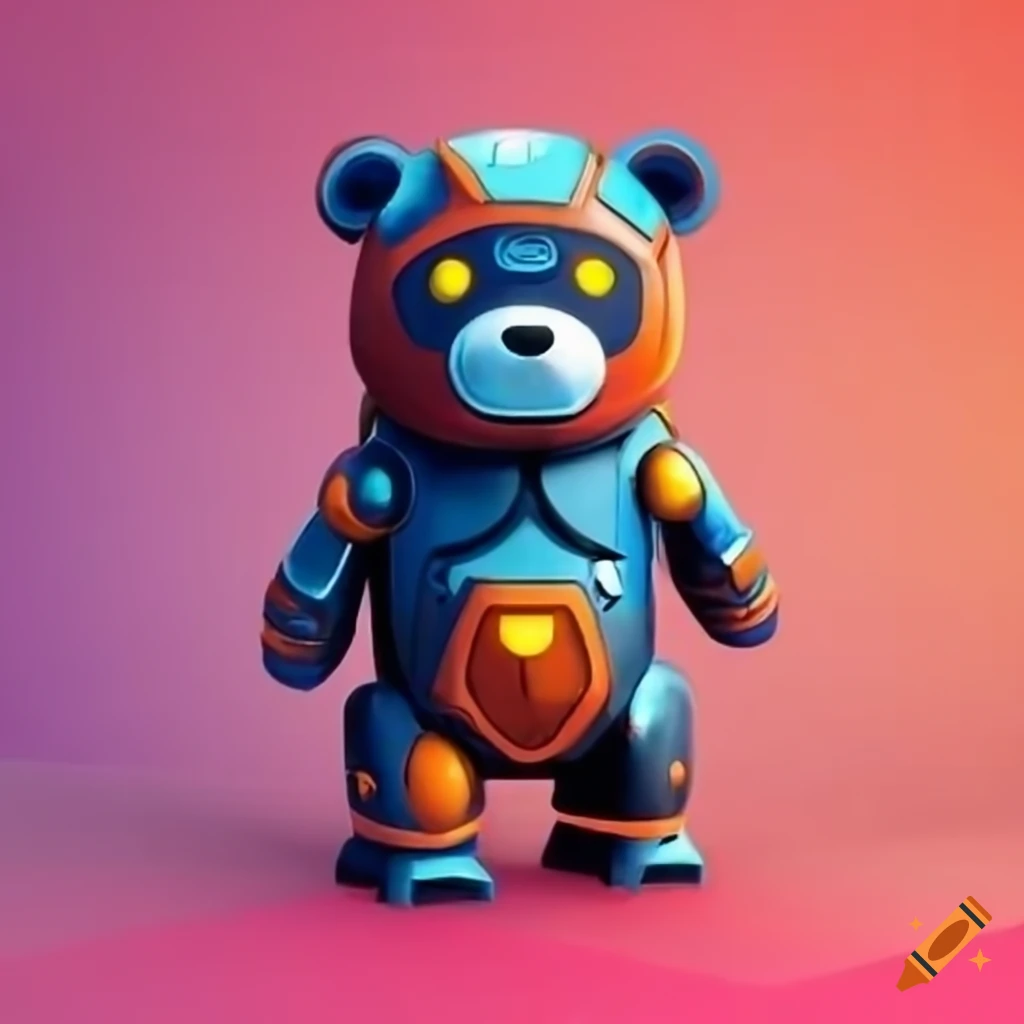Robot bear illustration on Craiyon