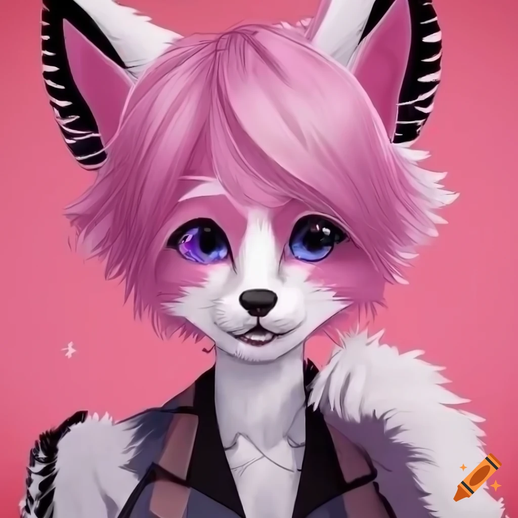 Pencil drawing of a cute fox fursona in anime style