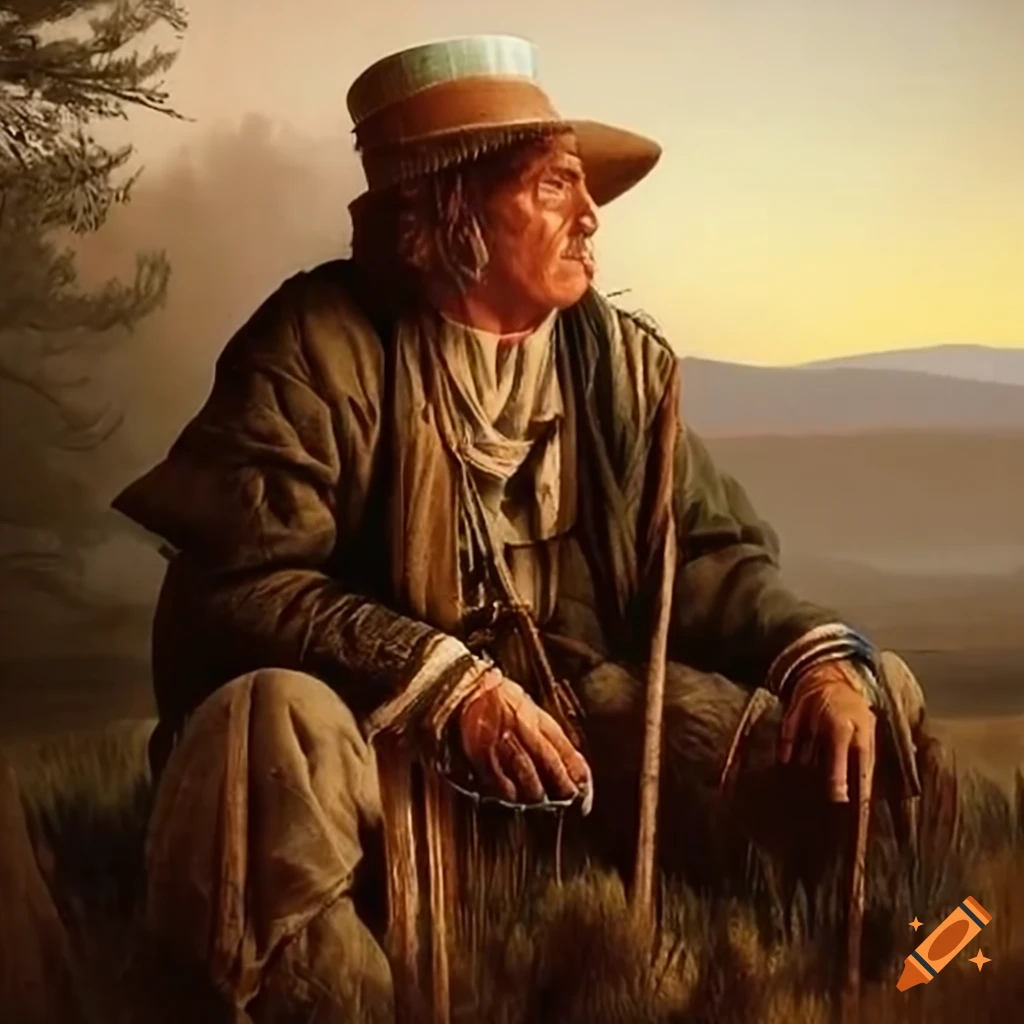 Explorer in the american wilderness during the 19th century on Craiyon