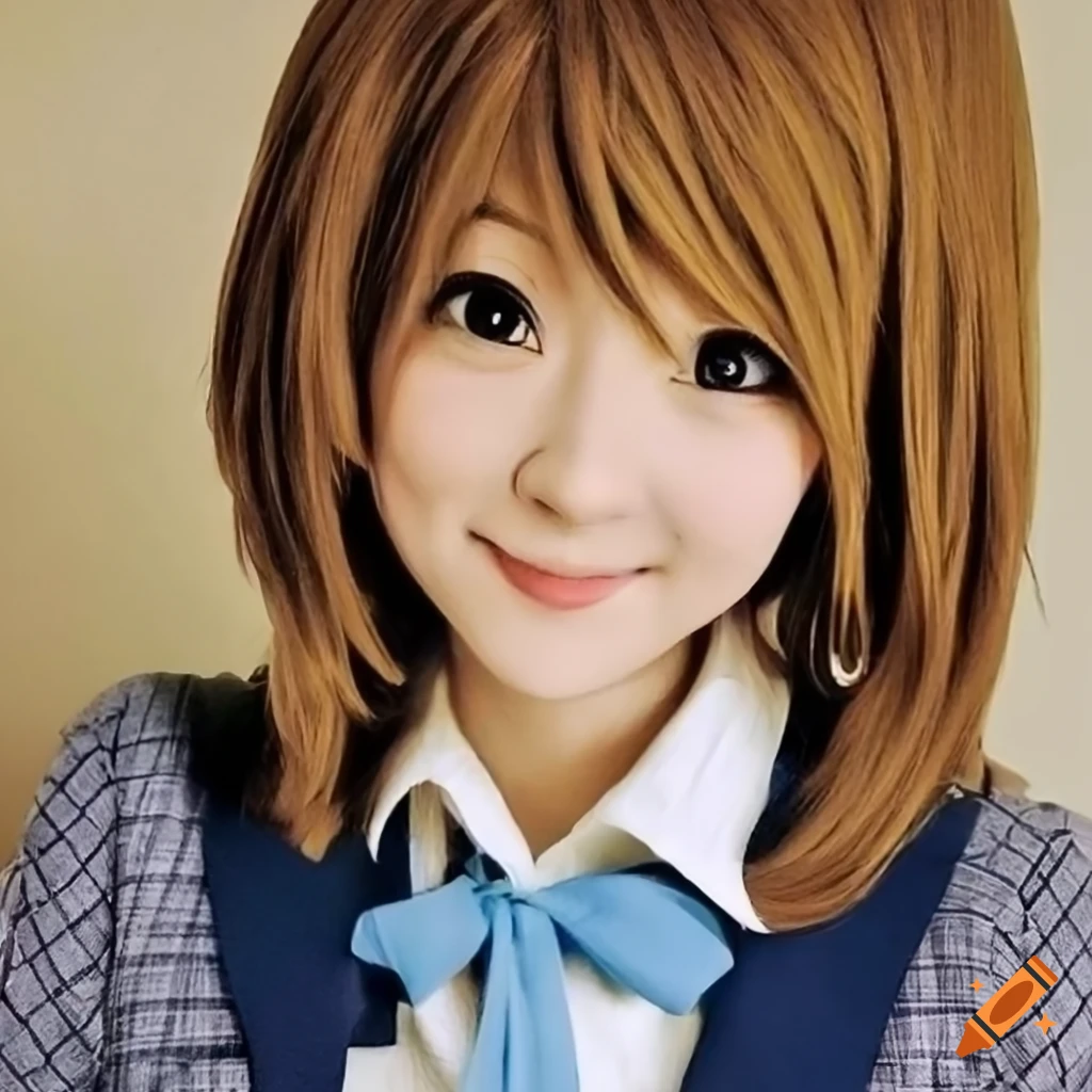 Close-up portrait of yui hirasawa cosplay on Craiyon