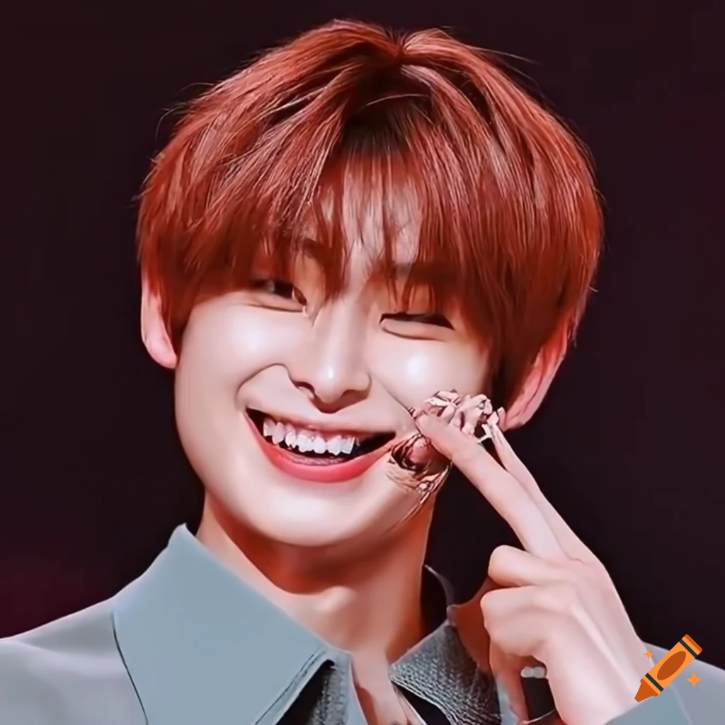 Image of Sunoo from Enhypen with a mullet haircut on Craiyon