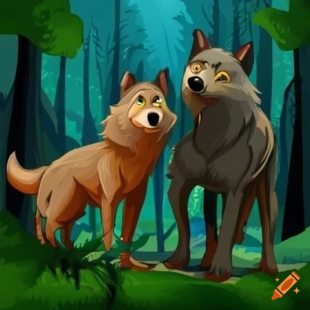 Cartoon Wolves Mating