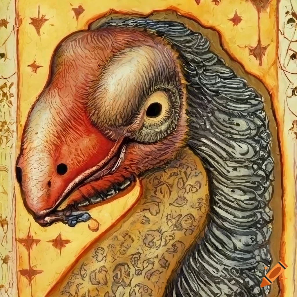 Color illustration of creatures from a Medieval Bestiary on Craiyon