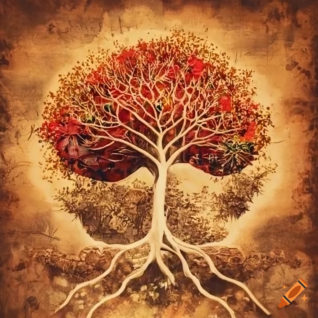 Vintage illustration of the Tree of Life on Craiyon