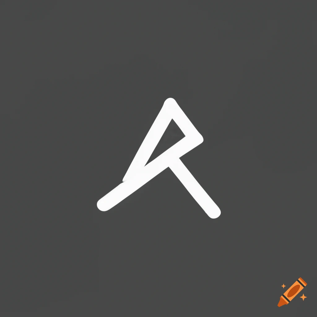 Minimalist spellcasting symbol on black background on Craiyon