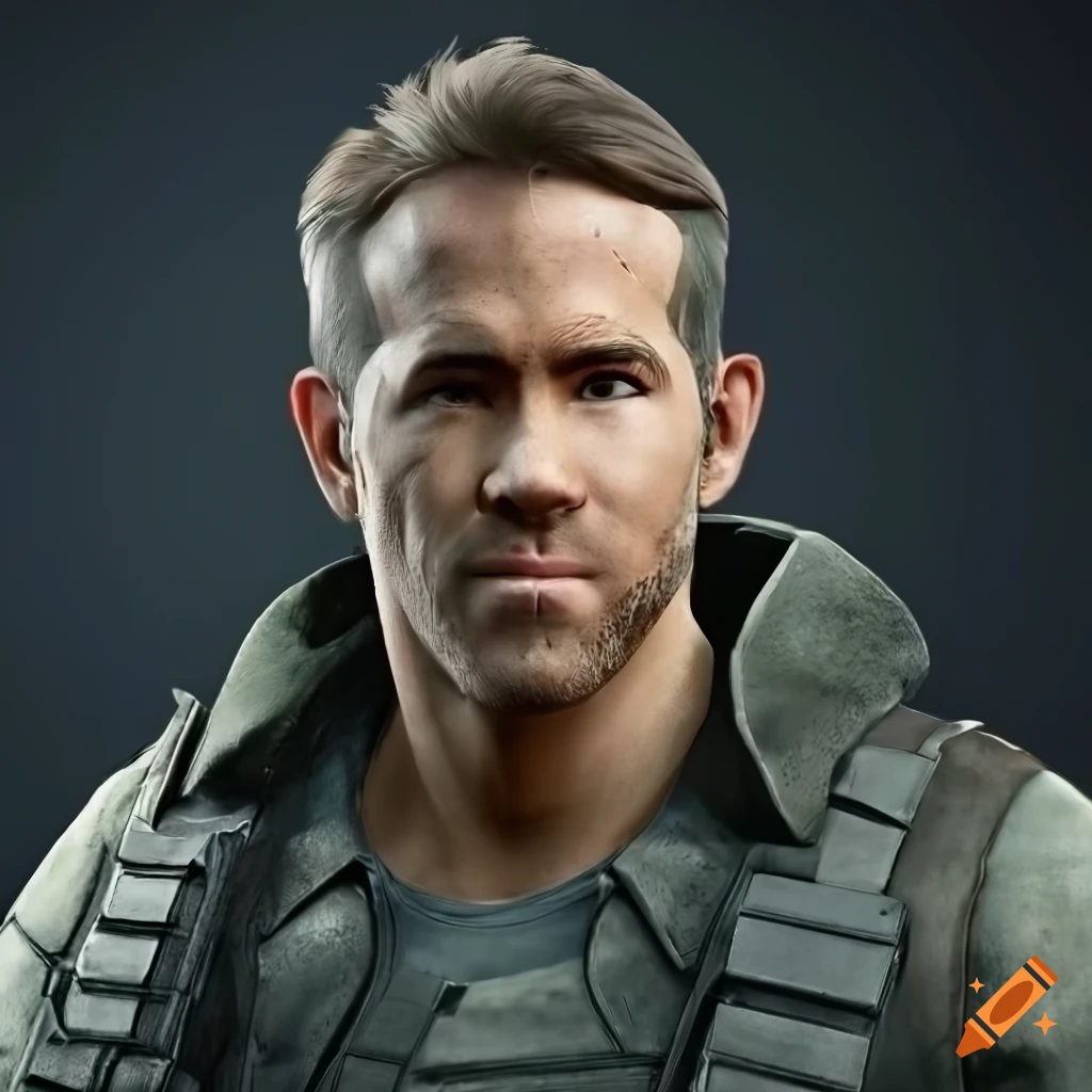 Portrait of Ryan Reynolds as Chris Redfield in Resident Evil on Craiyon