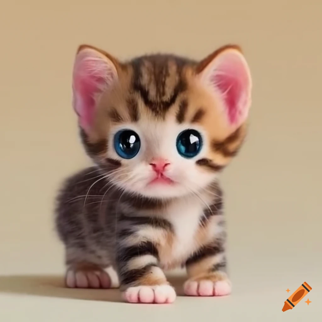 Cute small tabby kitten on Craiyon