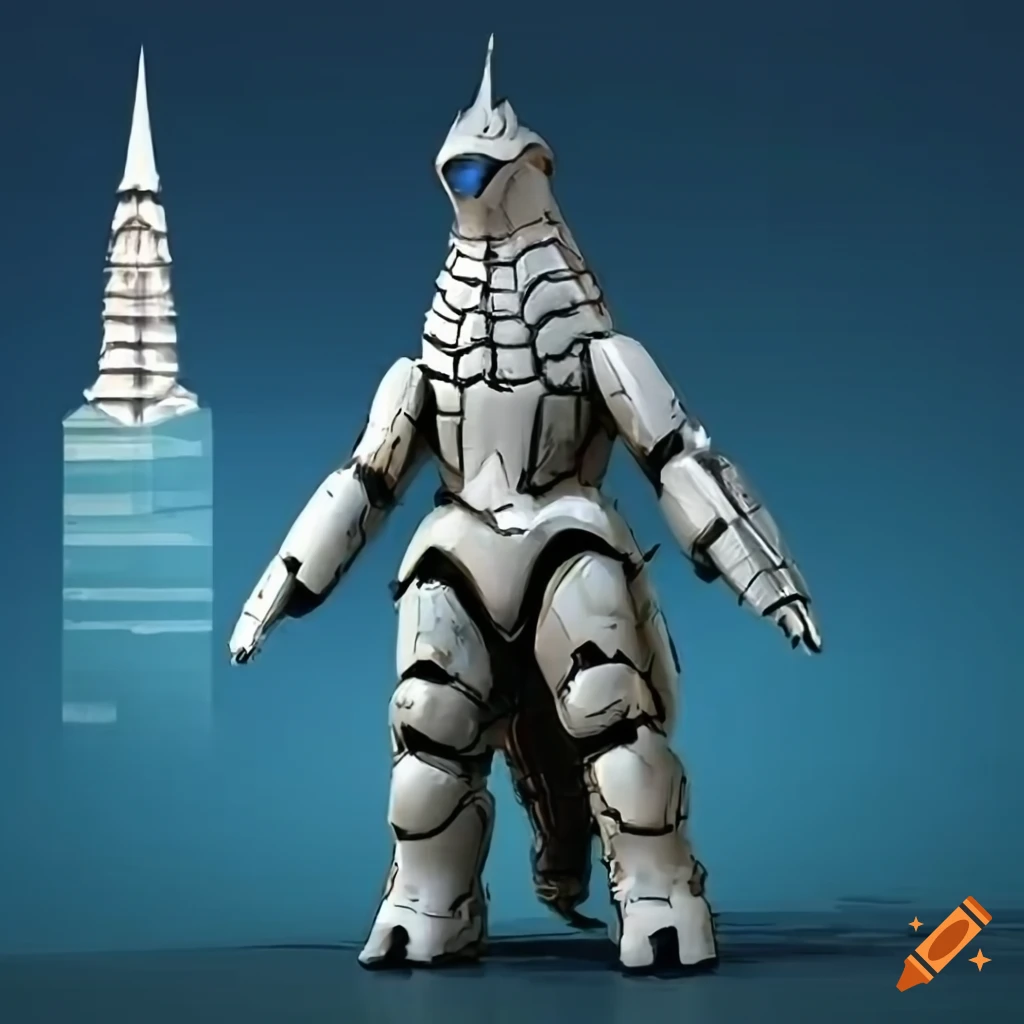 Illustration of a futuristic cyborg turtle kaiju on Craiyon