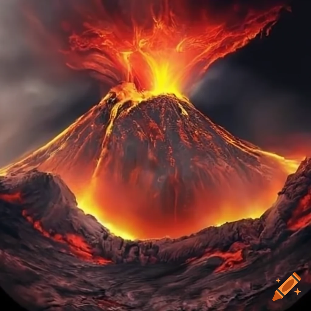 Image of a super volcano eruption on Craiyon