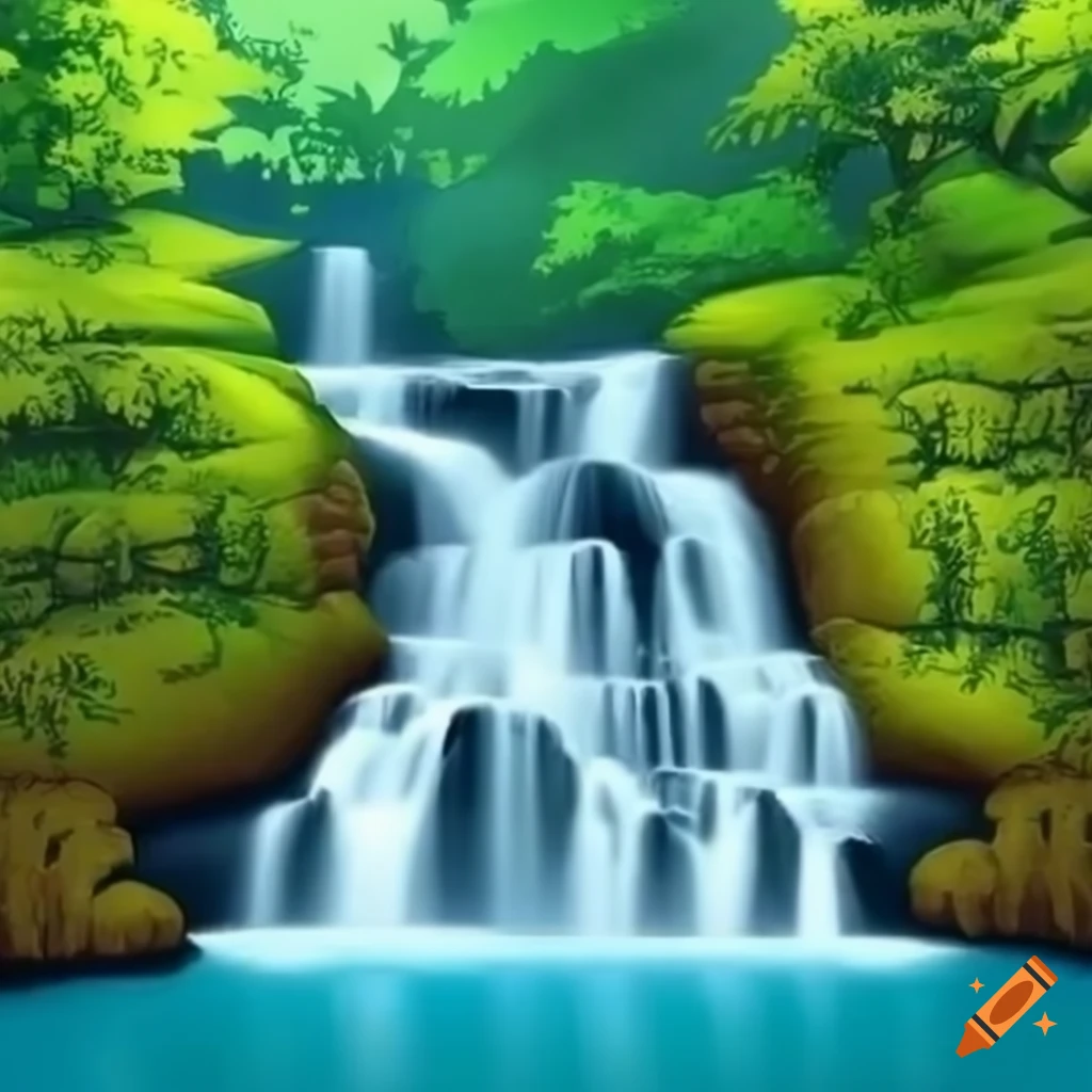 Animated waterfall on Craiyon