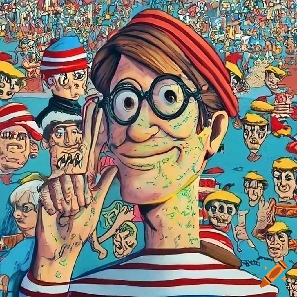 Where's waldo caveman artwork on Craiyon