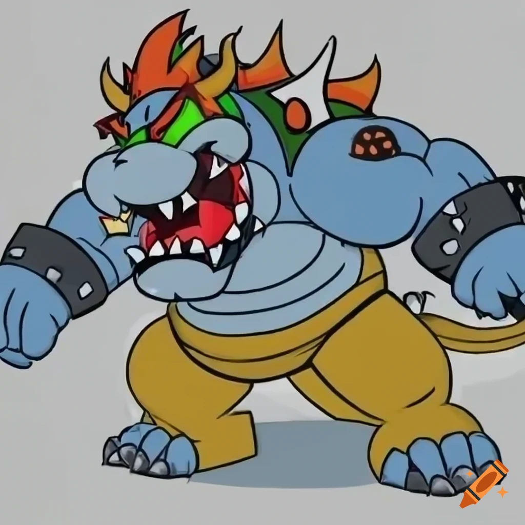 Muscular version of Bowser in 2D art on Craiyon