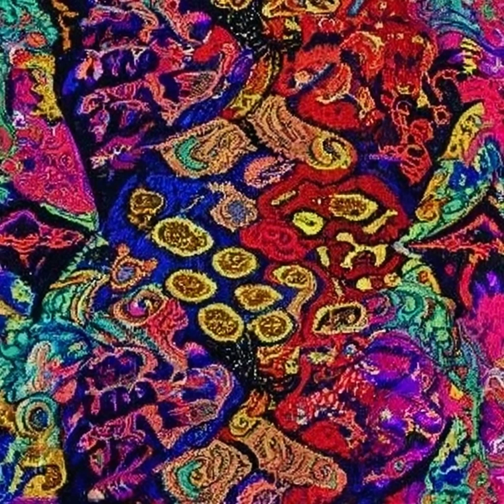 Colorful and vibrant las vegas-style carpet patterns on Craiyon