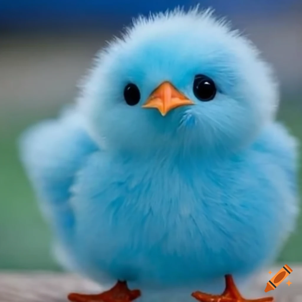 Photo realistic blue chick on Craiyon