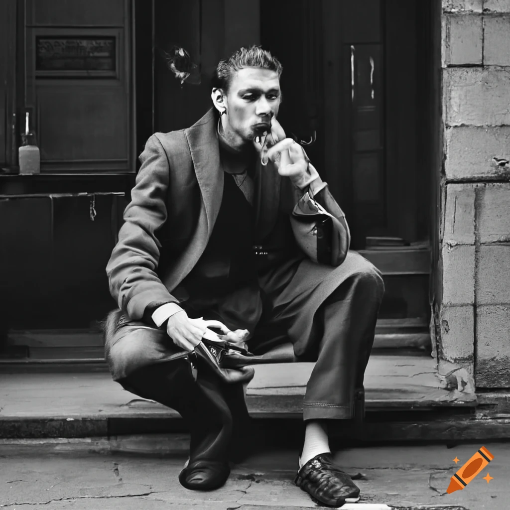 Actor smoking while walking in the city on Craiyon
