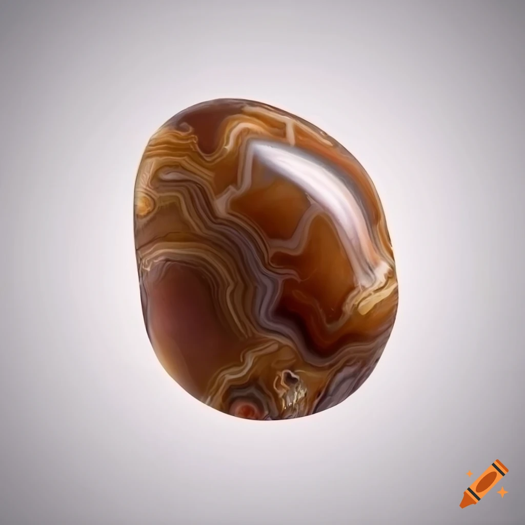 Realistic photo of uncut brown agate gemstone on Craiyon
