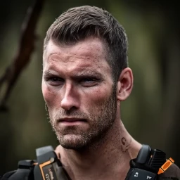 Image of battle-hardened ranger with scar on his cheek