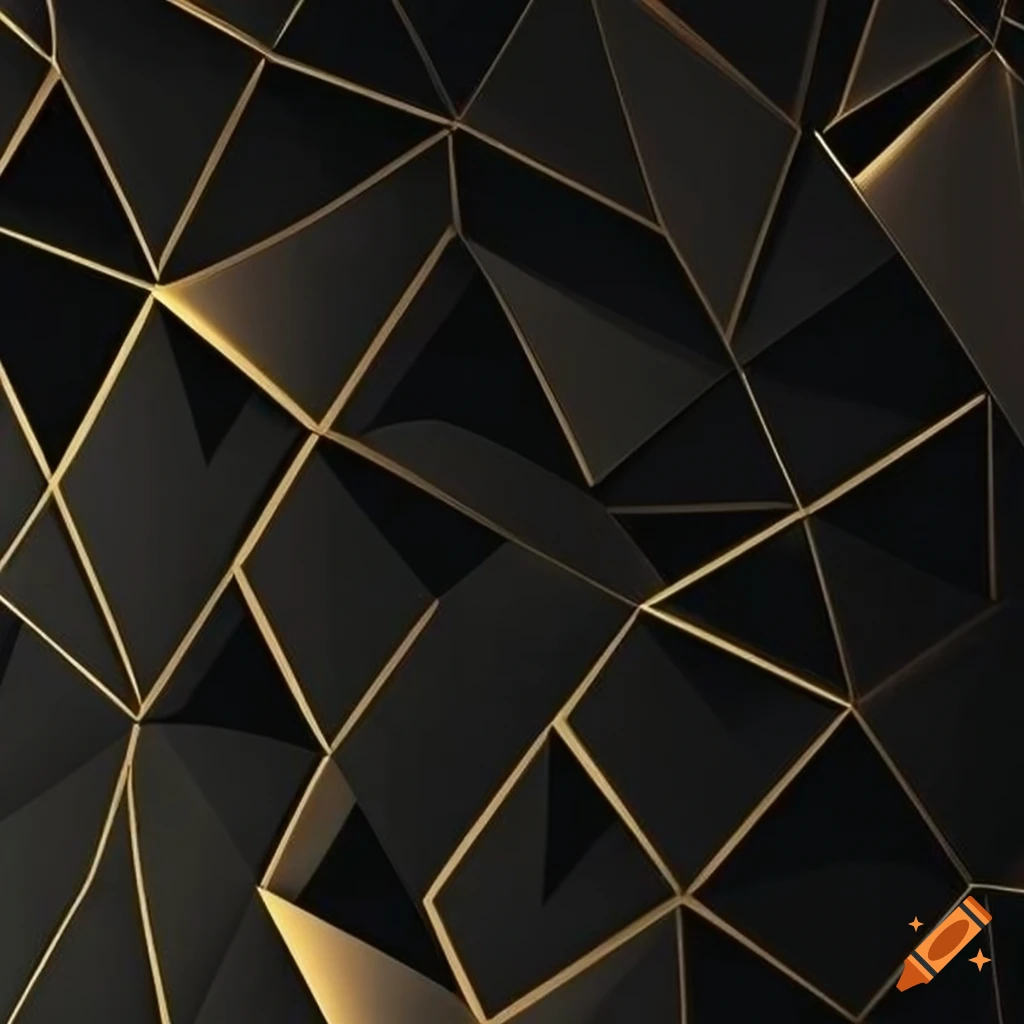 Black and gold geometric wallpaper on Craiyon