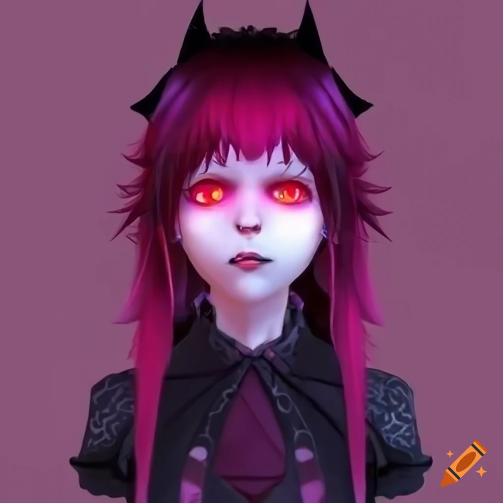 Image of an androgynous vampire vtuber model on Craiyon