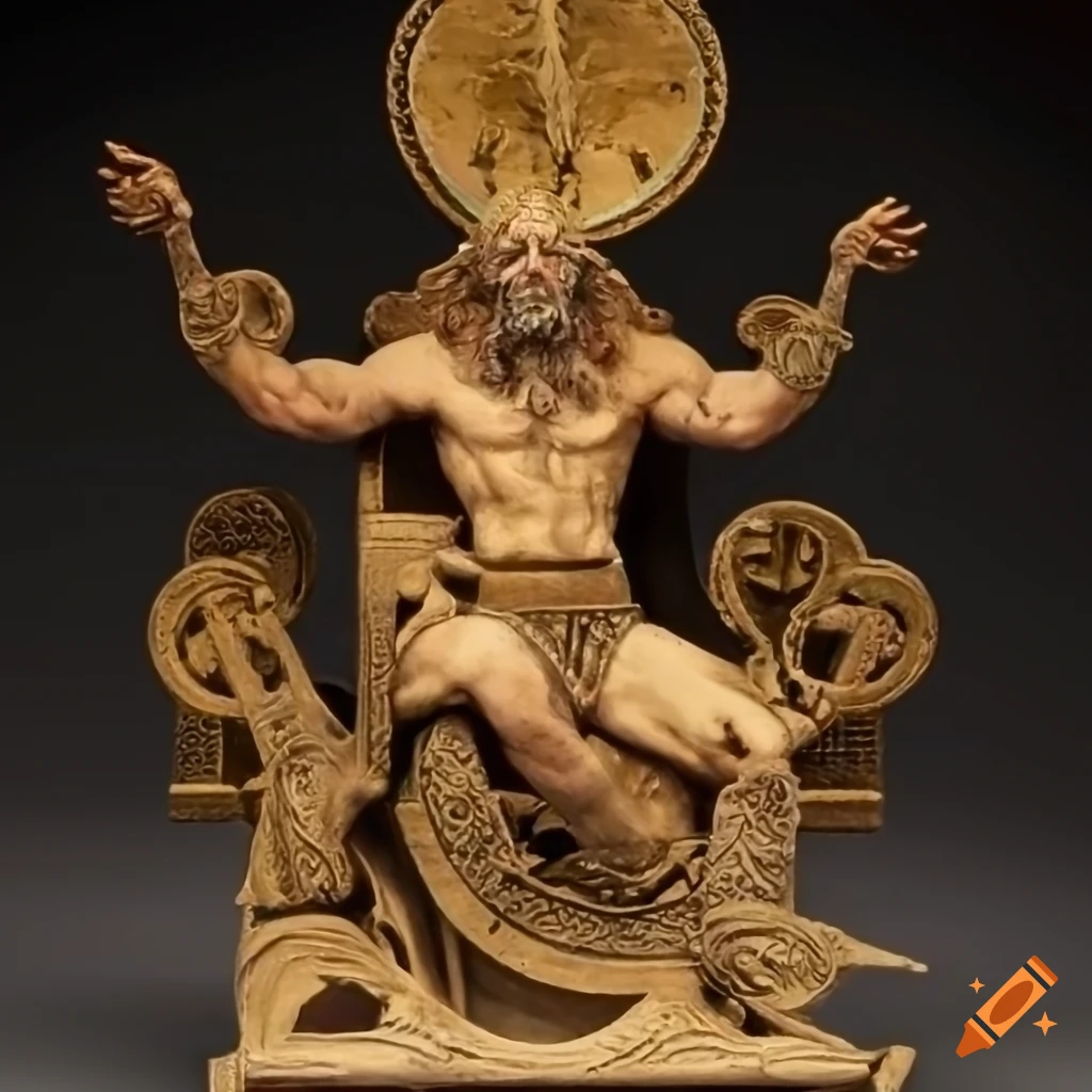 Artwork of Taranis, Celtic God of Thunder on Craiyon