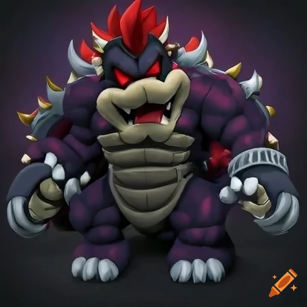 Dark bowser artwork in a powerful stance on Craiyon
