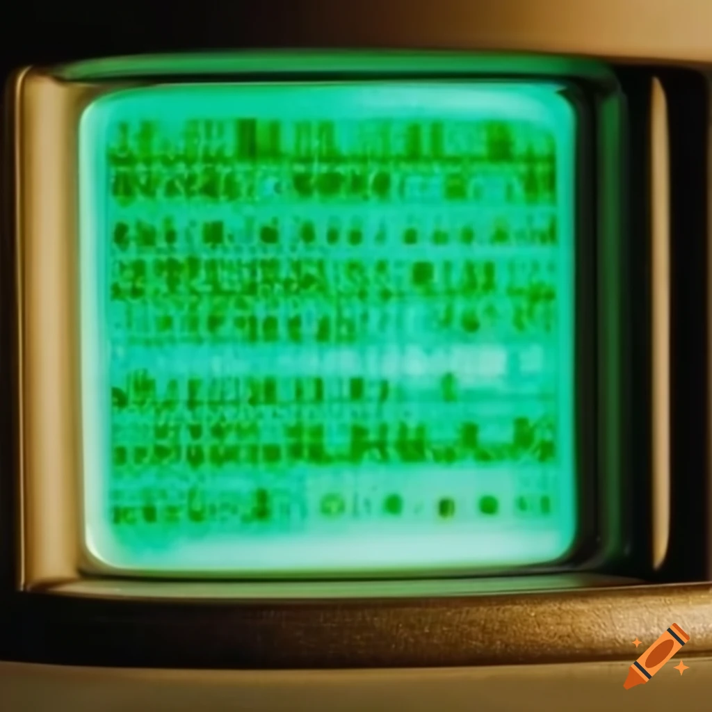 Retro style scrambled text on CRT monitor on Craiyon