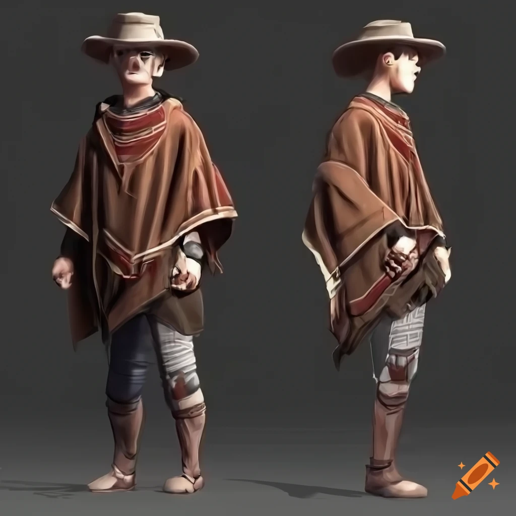 Digital character render of a young outlaw on Craiyon