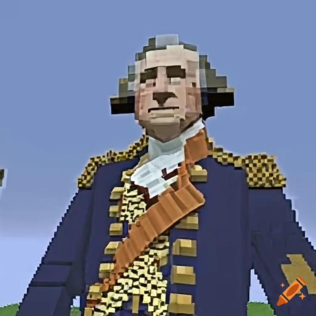 Colorized image of george washington in minecraft