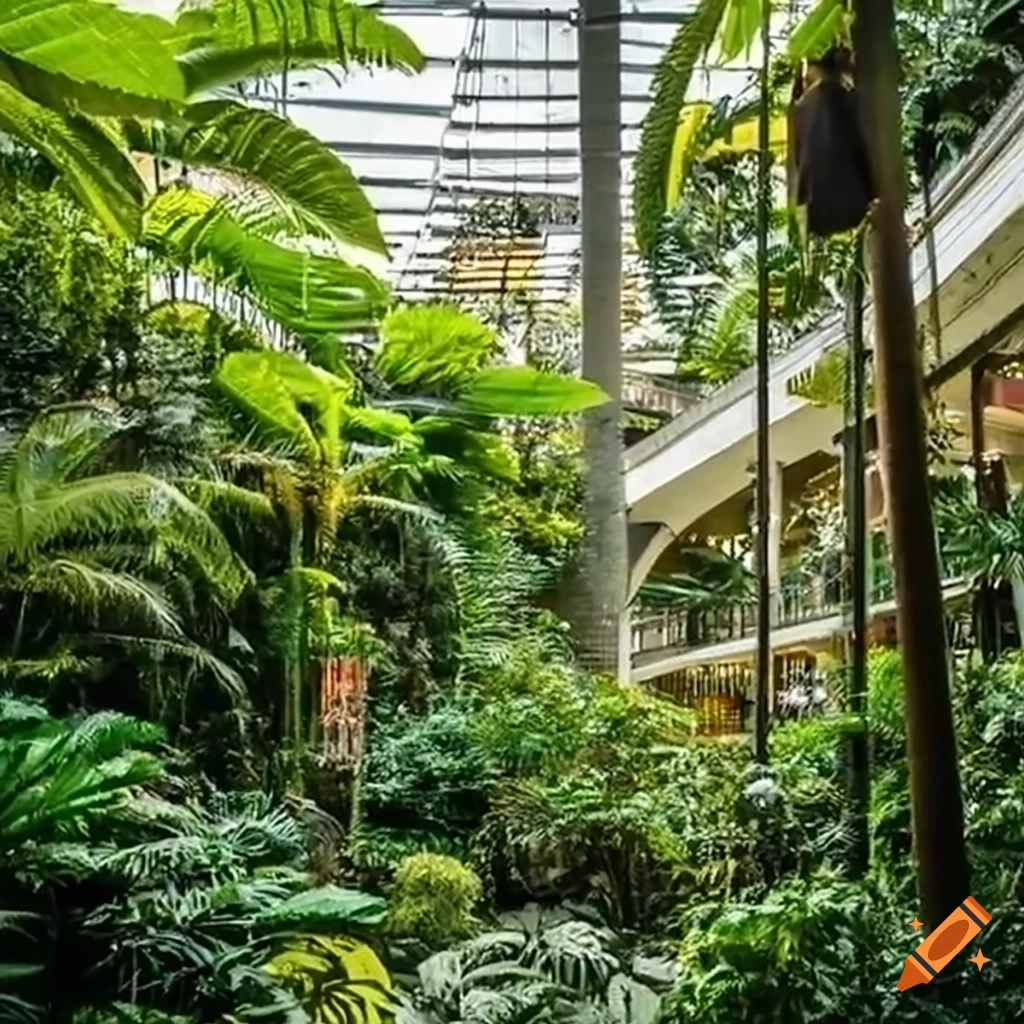 Indoor jungle in a shopping center on Craiyon