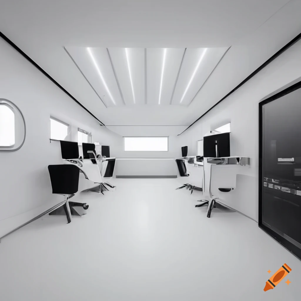 White lab with advanced technology and spacious interior on Craiyon