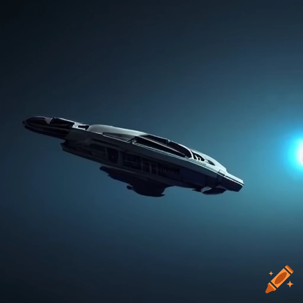 Artistic rendering of a futuristic starship on Craiyon