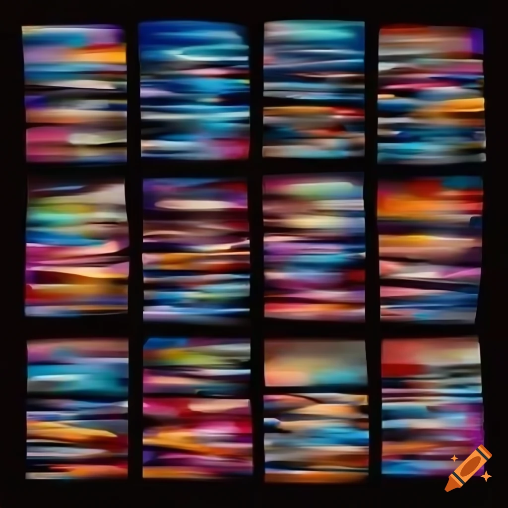 Collection of nine relaxing images inspired by different random prompts ...