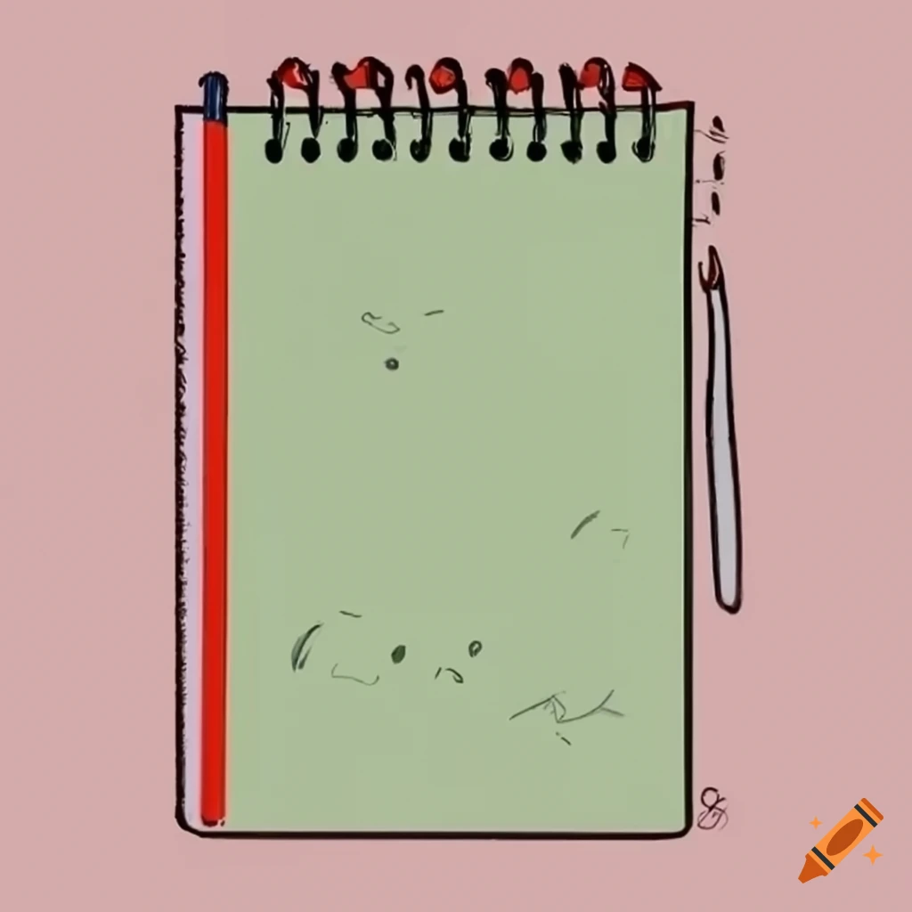 90s-style cartoon notepad with erased scribbles on Craiyon