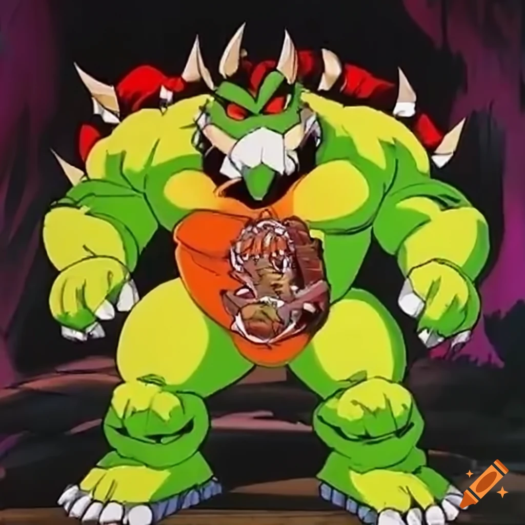 Muscular Bowser character from 80-90's anime dark horse comics on Craiyon