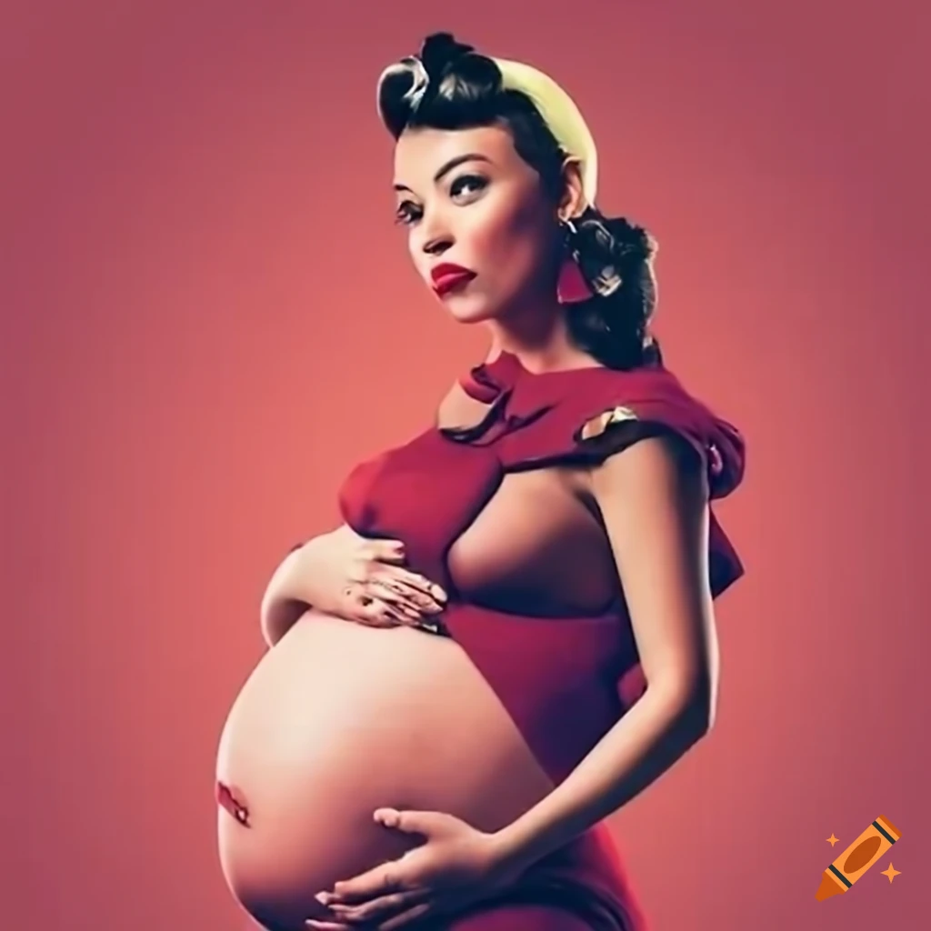 Pregnant Pin Up Woman With A Strong And Defiant Pose On Craiyon