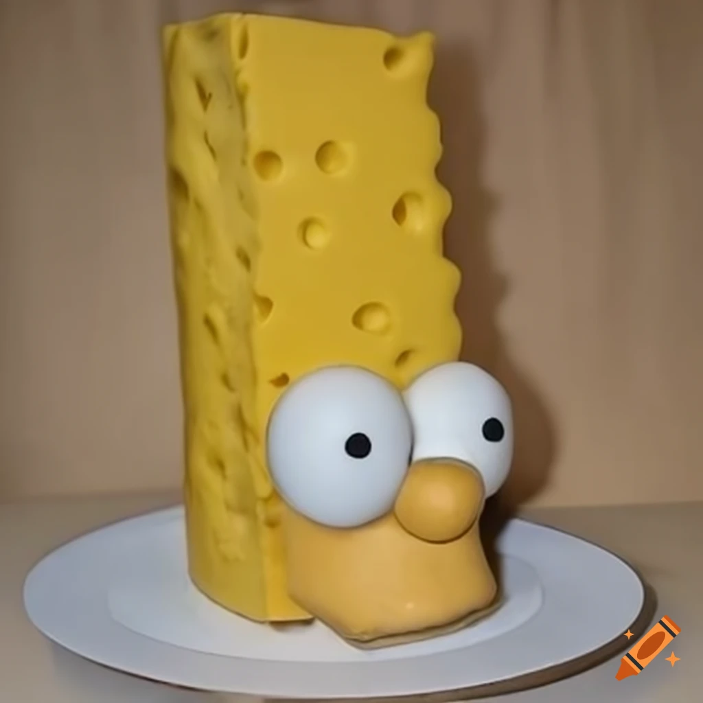 Sculpture of Bart Simpson made of cheese on Craiyon