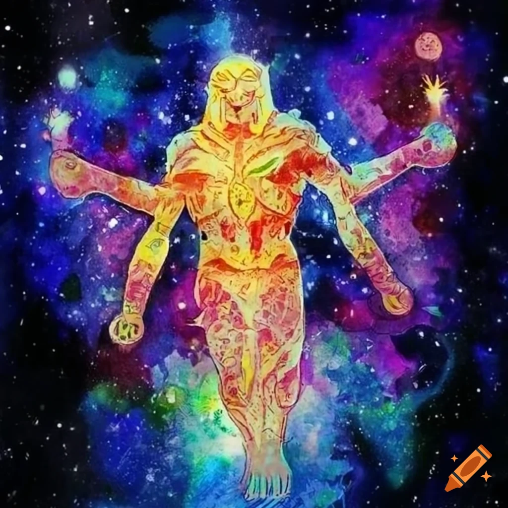 Cosmic star god inspired by Jack Kirby on Craiyon