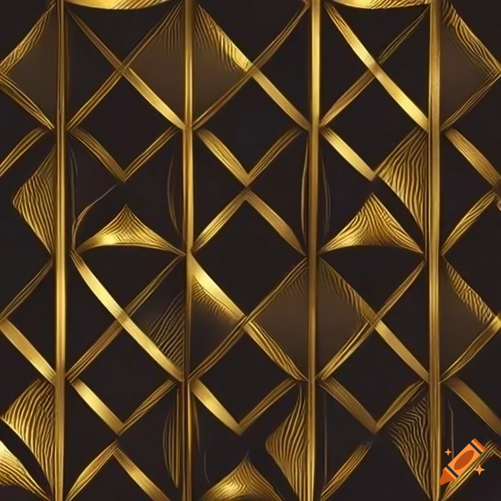 Geometric pattern wallpaper with 24k gold lines on Craiyon