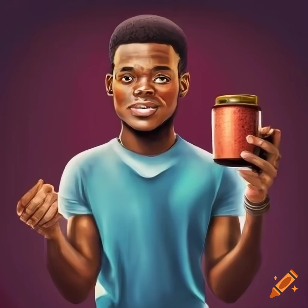 Retro coffee advertisement featuring a black man on Craiyon