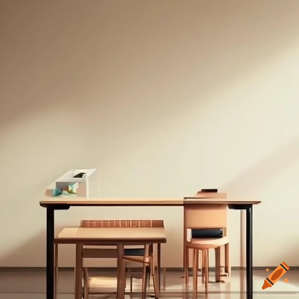 Minimalist classroom with organized desks on Craiyon