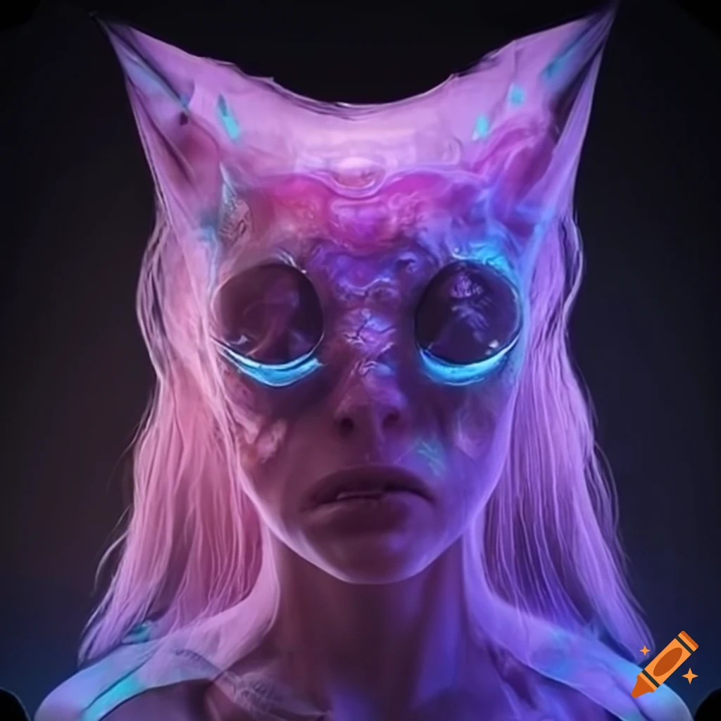 Hyperdetailed semi-transparent creature on Craiyon