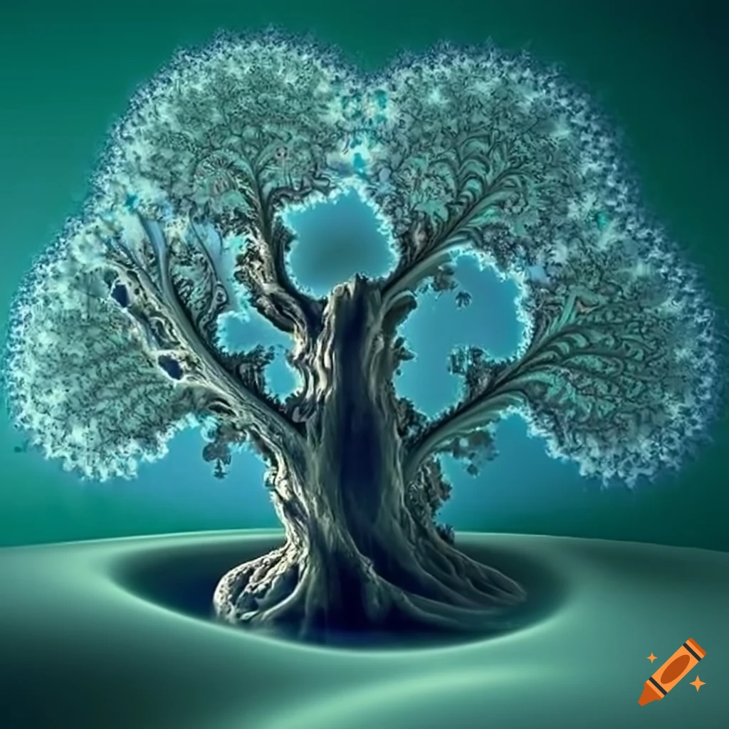 Abstract fractal trees artwork on Craiyon