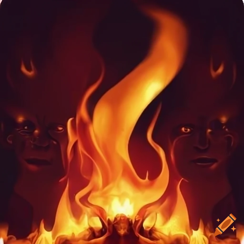 Artistic representation of a crown made of fire on Craiyon