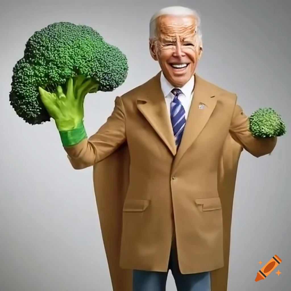 Joe biden dressed in a potato and broccoli costume on Craiyon