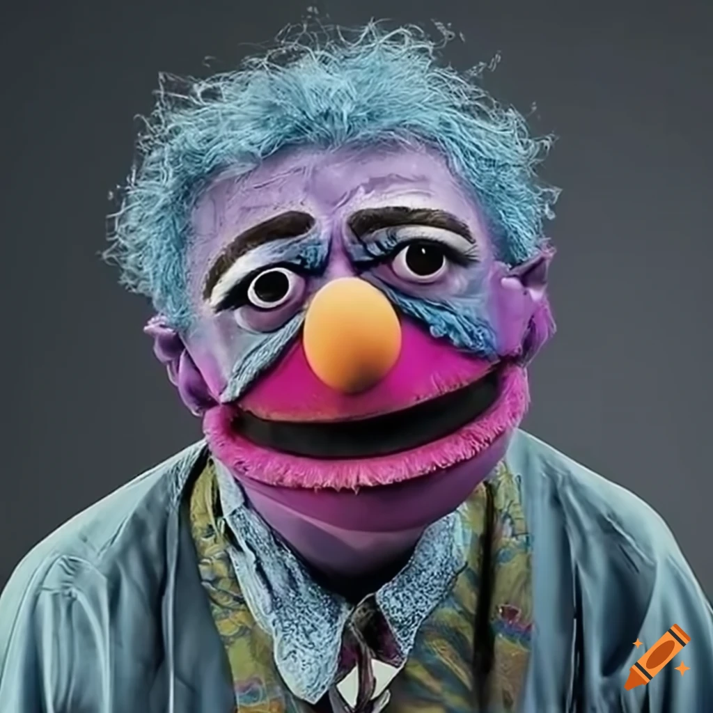 Creepy Sesame Street characters in a garbage can on Craiyon