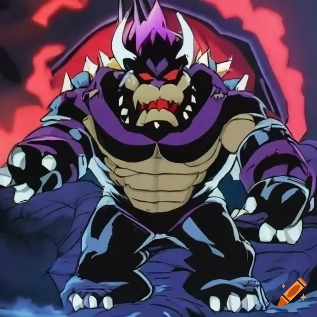 Dark muscular Bowser from 80-90's anime on Craiyon