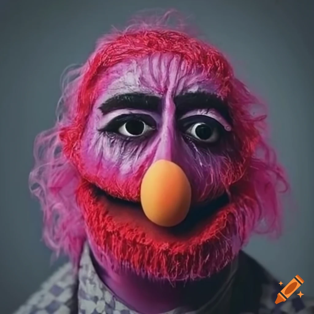 Creepy Sesame Street characters in a garbage can on Craiyon